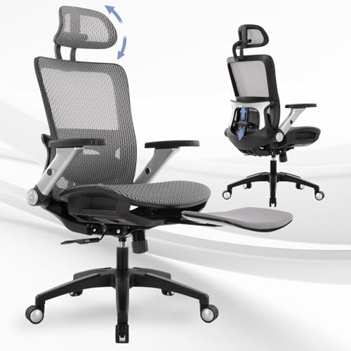 Amazon.com: Ergonomic Mesh Office Chair with Retractable Footrest ...