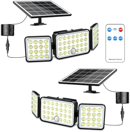 intelamp Solar Lights Outdoor, 3 Head Solar MotionSensor Lights for ...