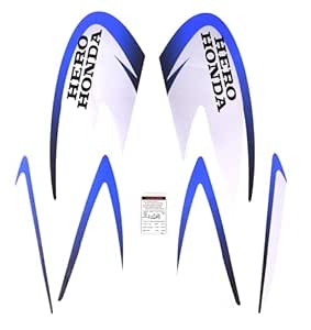 Sticker & Decal for Bike (Blue, Multicolor) (Hero Splendor Plus HH Kit ...