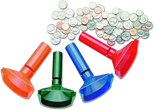 Snapklik.com : Coin Sorter Tubes, 4 Colour-Keyed Tubes Durable Moulded ...