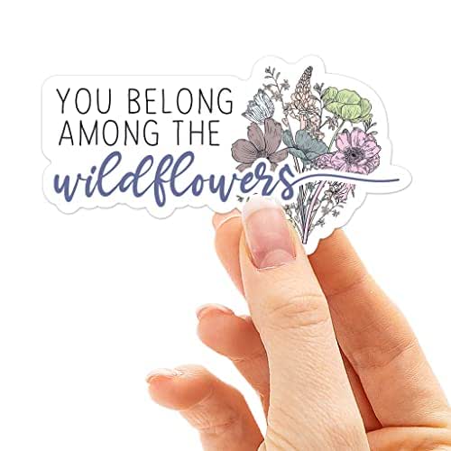 Amazon.com: You Belong Among the Wildflowers Sticker, Cute Flower ...