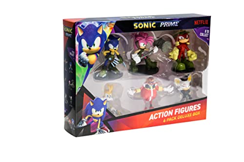 BANDAI Sonic Prime Action Figures 6 Pack Set 2 | 6 7.5cm Sonic The ...