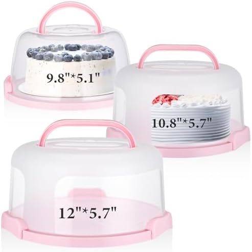 Amazon.com: BOSS CLASS (4) Reusable Plastic Cake Container with Lid ...