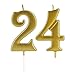Amazon.com: Gold 24th & 42nd Number Birthday Candles for Cake Topper ...
