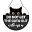 Amazon.com: HSNBT Do Not Let Cat Out Door Sign, Cat Hanging Sign for ...