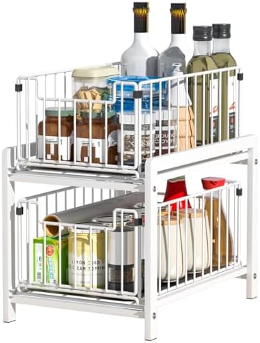 Amazon.com: SUFAUY Pull-Out Sliding Drawer, 2 Tier Cabinet Organizer ...
