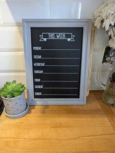 Chalk Board Wood Weekly Menu Planner | Meal & Memo Notes Organizer ...
