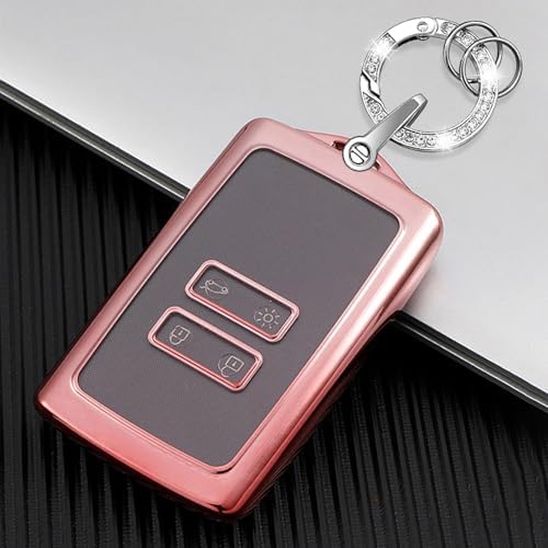 QIULIFAN Key Card Case Key for Renault Fob 4 Buttons Leather Key Cover ...