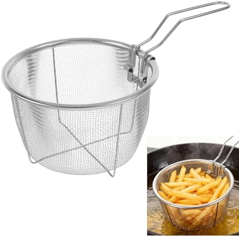 Round Fry Basket Stainless Steel Wire Mesh French Chip Deep Fry Basket ...