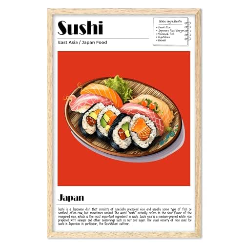 Amazon.com: Sushi Poster, Food Wall Art, Japan Food Print, Modern ...