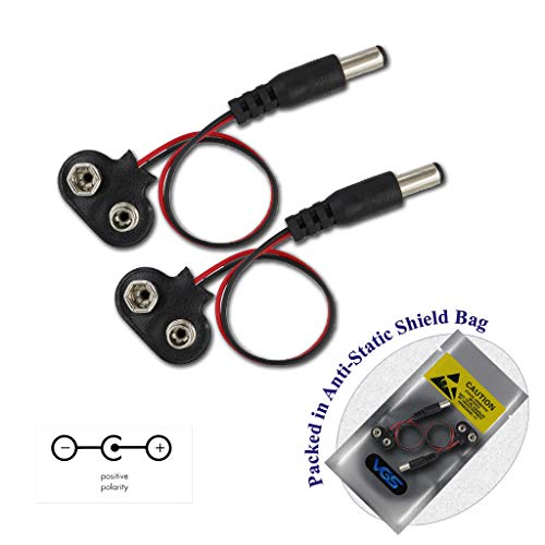 Amazon.com: 2pcs 9V DC Battery Power Cable Plug Clip Barrel Jack ...