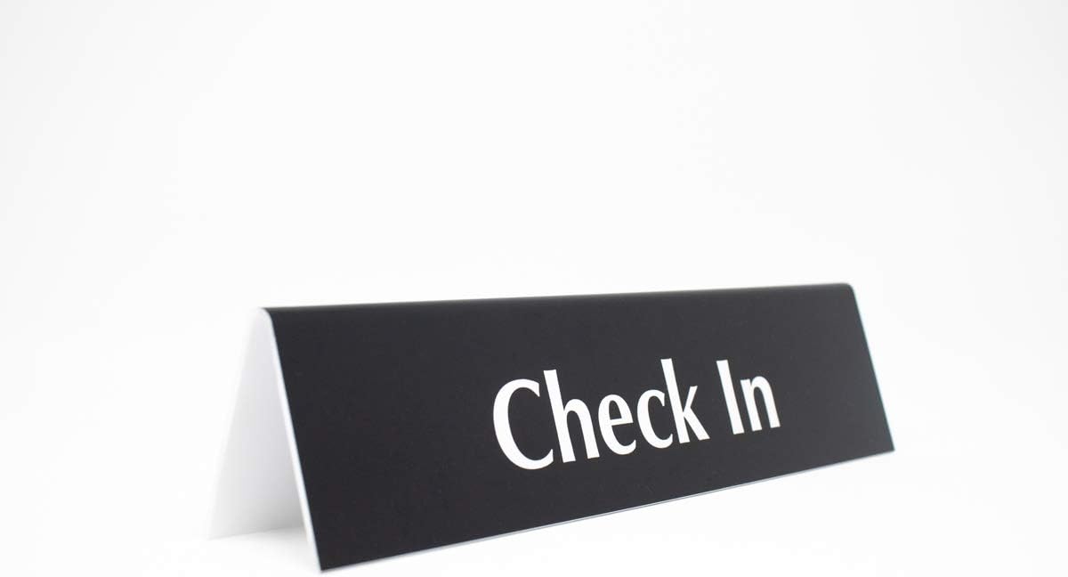 Amazon.com : Check In Sign | Reception Desk & Lobby Counter Signs ...