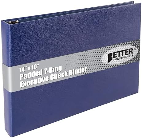 Amazon.com : Professional 7 Ring Business Checkbook Binder, Premium PU ...