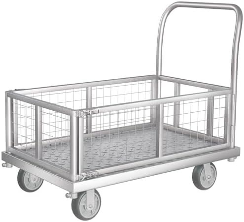Amazon.com: Heavy Duty Push Cart Dolly (700 lbs), Foldable Platform ...
