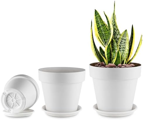 Amazon.com: RooTrimmer 3-Pack 8/9/10 Inch Plastic Plant Pots with ...