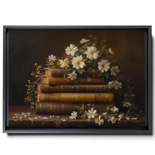 Amazon.com: Book Stack Art Rustic Spring Wall Art Farmhouse Spring ...