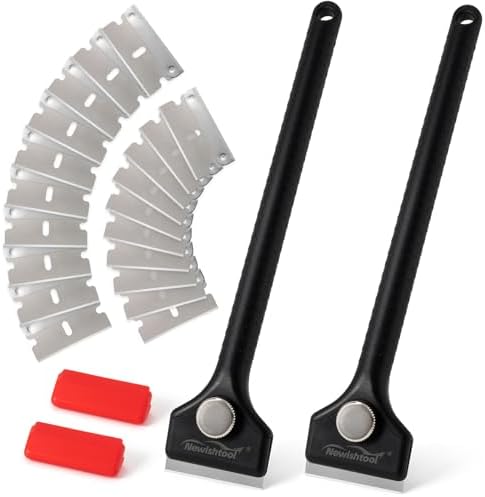 NEWISHTOOL Long Handle Scraper Tool Kit Includes 2 Pcs Razor Blade ...