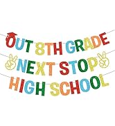 Amazon.com: Bye 8th Grade Hello High School Banner 8th Grade Graduation ...
