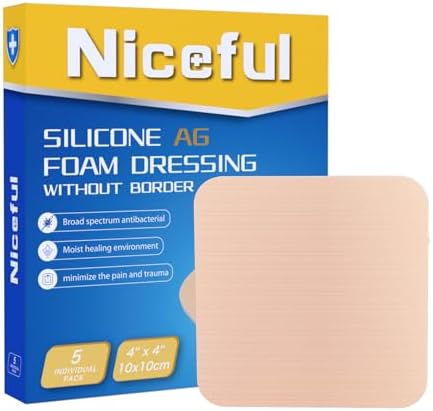 Amazon.com: Niceful Silver Silicone Adhesive Foam Dressing Without ...