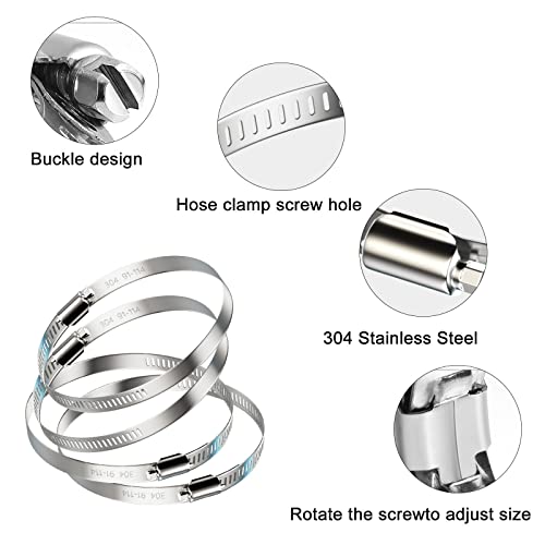Snapklik.com : 4 Inch Hose Clamp Adjustable 304 Stainless Steel Duct ...