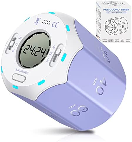 Octahedron Magnetic Visual Timer for Kids & Adults - Purple Silent ...