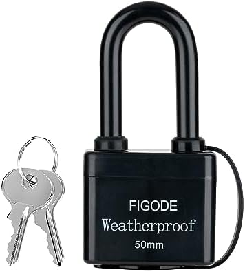 FIGODE® Outdoor Waterproof Padlock, Covered Heavy Duty Laminated Steel ...