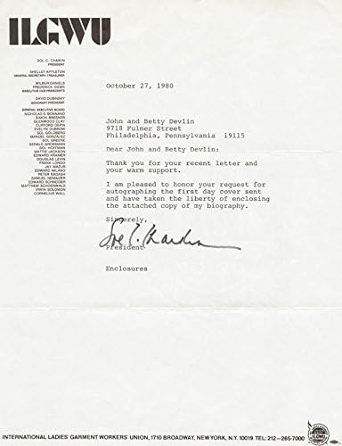 Amazon.com: Sol C. Chaikin - Typed Letter Signed 10/27/1980 ...