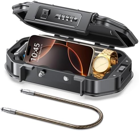 Amazon.com: Vewaci Portable Travel Safe Lock Box Waterproof & Durable ...