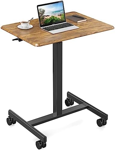 Amazon.com: SMUG Mobile Small Rolling Desk - Adjustable Height Standing ...