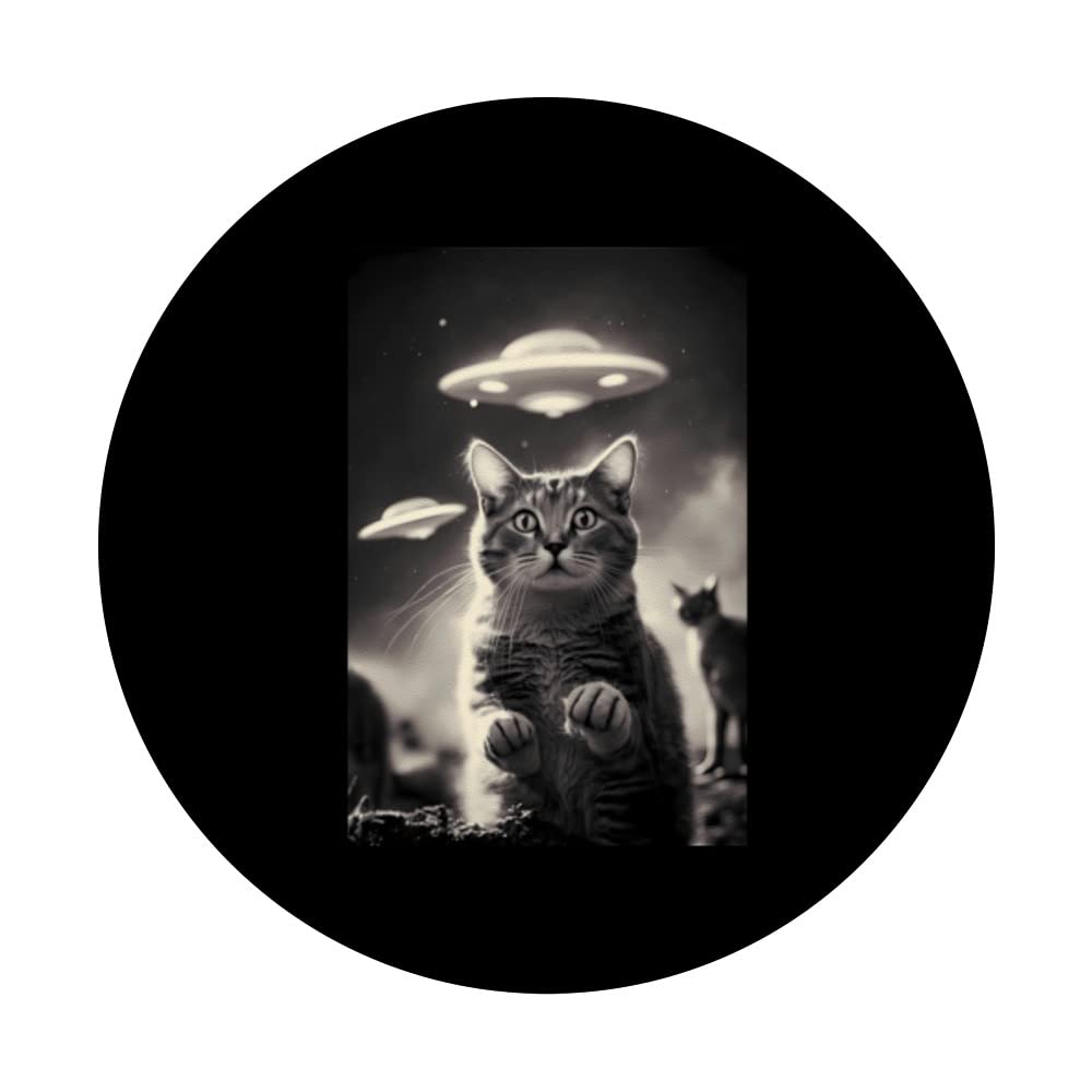 Funny Popsocket IPhone 15 Pro Max Cat UFO Invasion | Funny Cat Meme ...