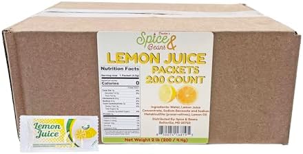 Amazon.com : Lemon Juice | 4 Gram Portion Control Packets | Made in ...