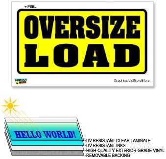Oversize Load Truck Vehicle - 12 in x 6 in - Laminated Sign Window ...
