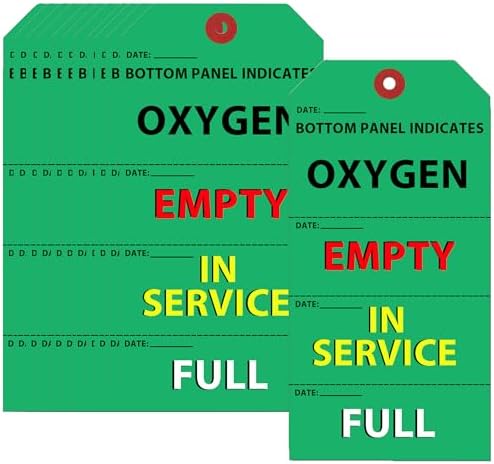 Amazon.com: Cylinder Status Empty in Service Full Perforated Tags 100 ...