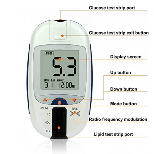 Healthcaretuye 5 in 1 Lipid Test Meter HDL LDL Cholesterol Meter ...
