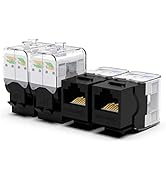 Amazon.com: 10-PACK CAT6 Tool Less Keystone Jack,AMPCOM RJ45 Self ...