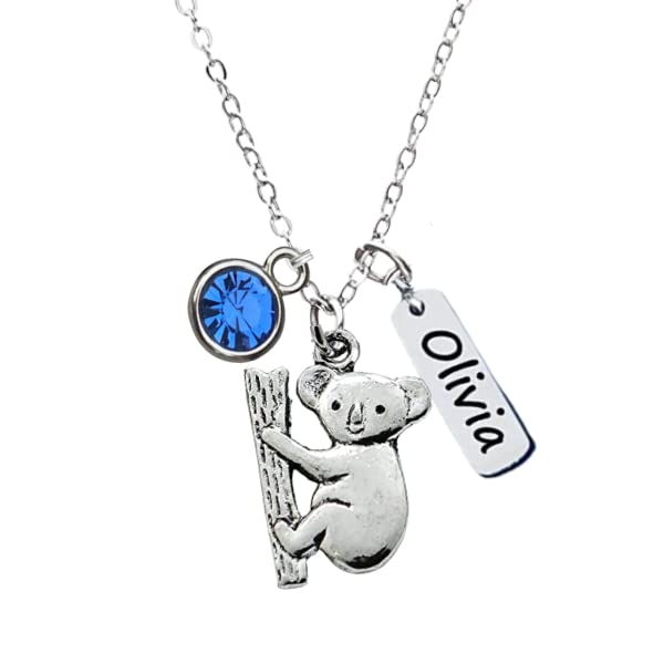 Amazon.com: Personalized Koala Necklace, Name Engraved Custom ...