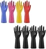 Amazon.com: Rubber Kitchen Dishwashing Gloves - 4 Pairs Colorful ...