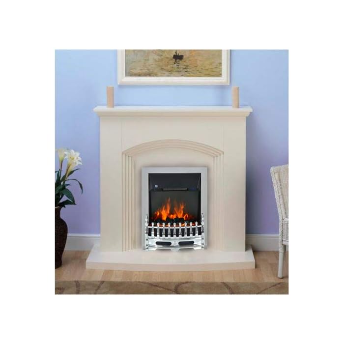 Buy ModaNuvo Modern Cream & Chrome Remote Control Electric Fire ...