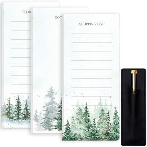 Amazon.com : Whaline 3Pcs Green Forest Magnet Notepad Watercolor Trees ...