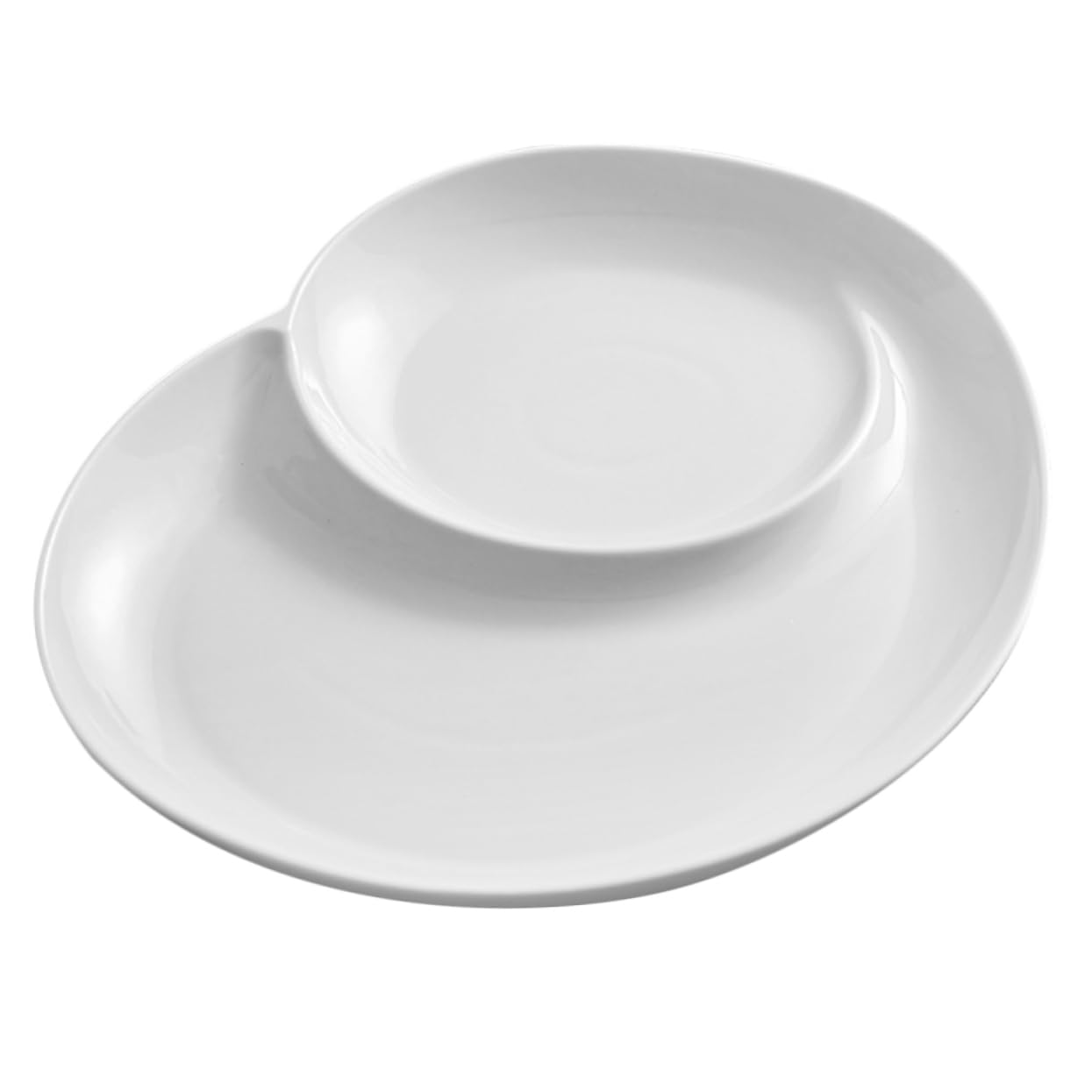 Amazon.com: SHOWERORO Divided Dumpling Plate with Sauce Compartment ...