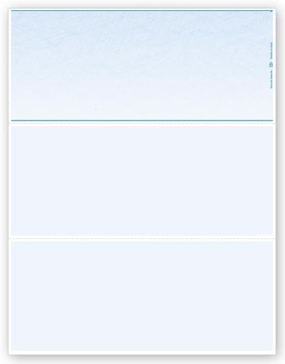 Amazon.com : Laser Top Check with 3 2/3 & 7 Perforated Blank Check 8 1/ ...