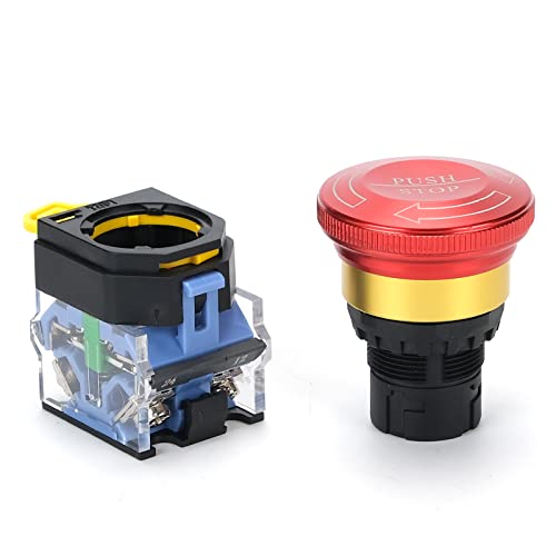 Snapklik.com : Emergency Stop Button 22mm Latching Push Button Switch ...