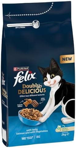 FELIX Doubly Delicious Salmon & Vegetables Dry Cat Food 2kg : Amazon.co ...