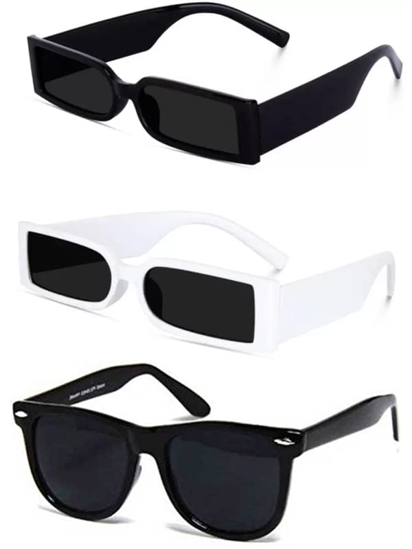 Buy Sheomy MC stan Shades Unisex set of 3 MC stan goggles rectangle sun ...