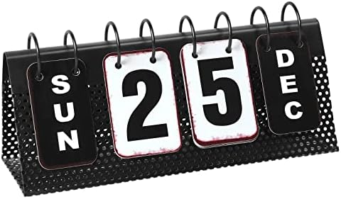 Desk Calendar Standing Flip, Vintage Perpetual Flip Calendar with Large ...