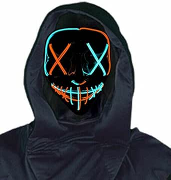 Halloween Creepy LED Purge Mask - Scary Light Up Glowing Mask EL Wire ...