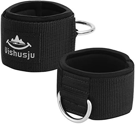 Vishusju Ankle Strap Neoprene Padded Fitness Wrist Cuff with D Ring ...