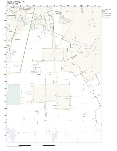 ZIP Code Wall Map of Iowa Colony, TX ZIP Code Map Not Laminated: Amazon ...