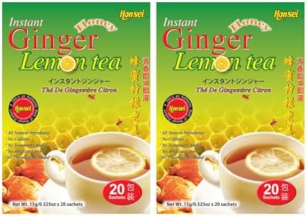 Amazon.com : Honsei Instant Ginger Honey and Ginger Lemon Tea Set, 20 ...