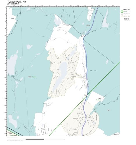 ZIP Code Wall Map of Tuxedo Park, NY ZIP Code Map Not Laminated: Amazon ...